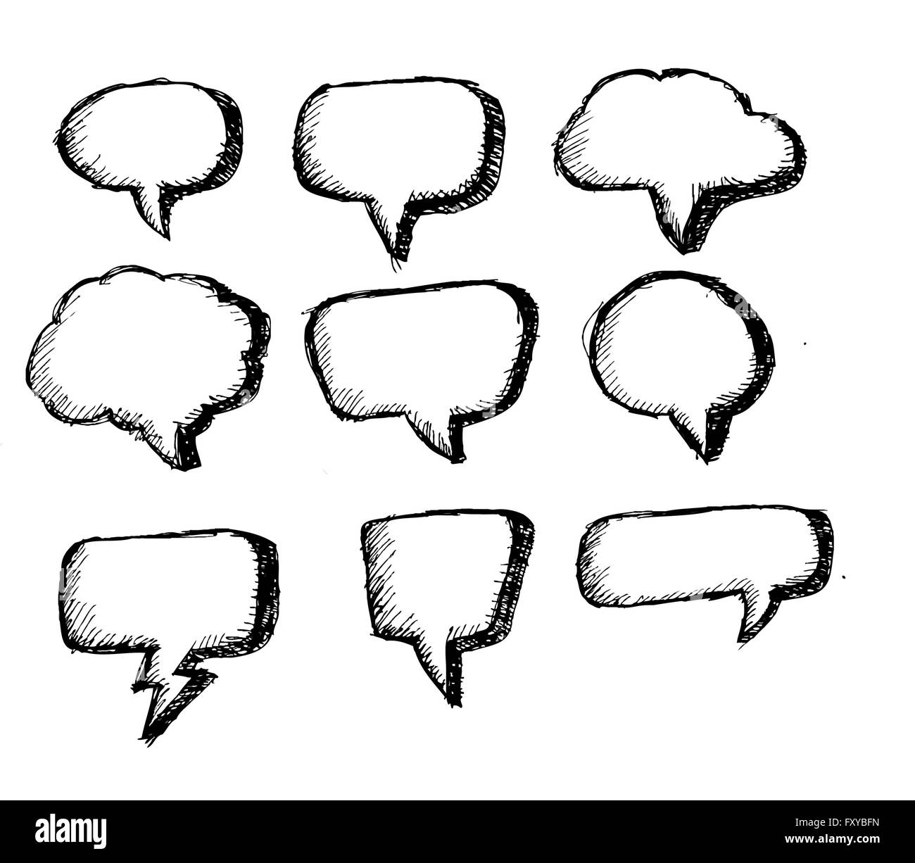 Speech Bubble Sketch hand drawn bubble speech Stock Vector Image & Art ...
