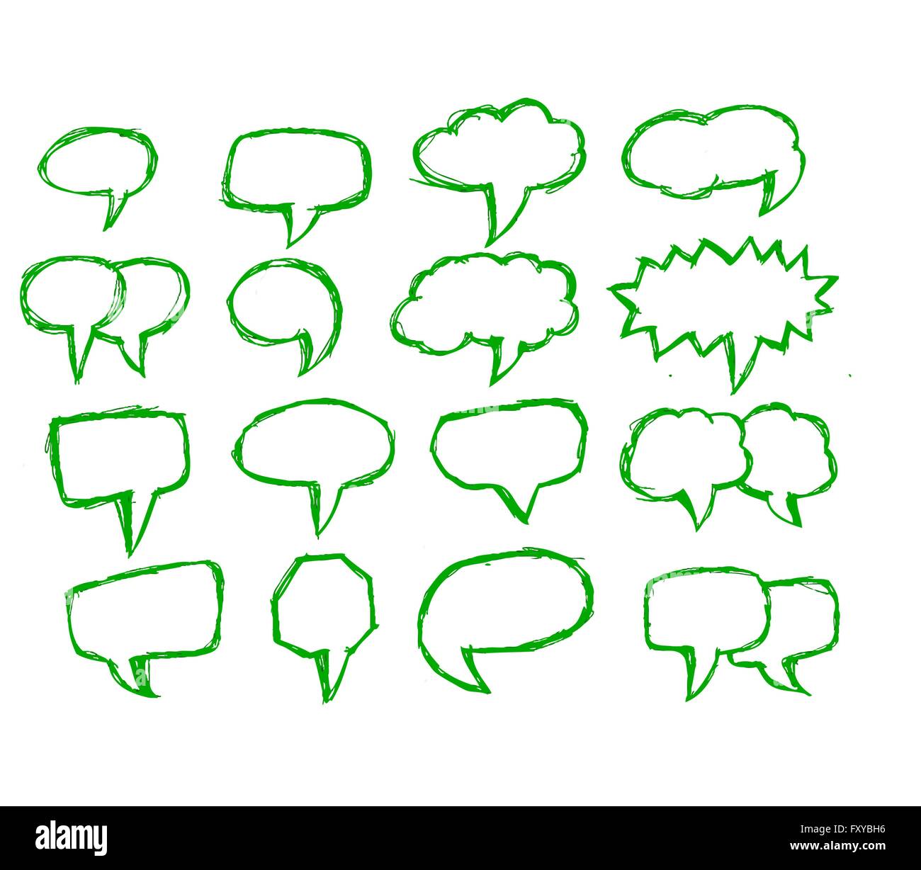Speech Bubble Sketch hand drawn bubble speech Stock Vector Image & Art ...