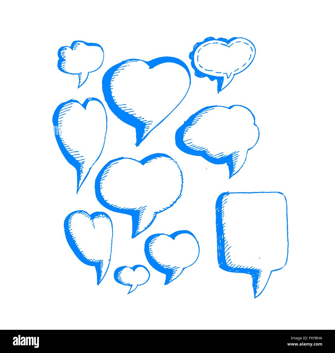 Speech Bubble Sketch hand drawn bubble speech Stock Vector Image & Art ...