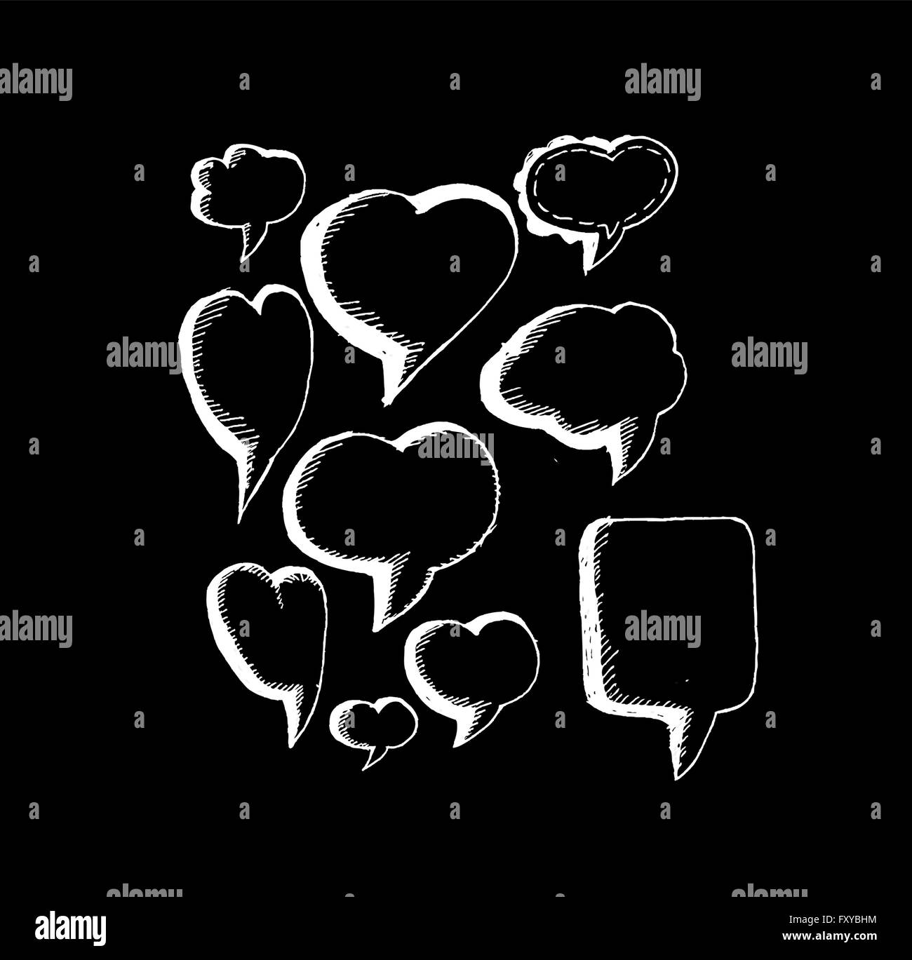 Speech Bubble Sketch hand drawn bubble speech Stock Vector Image & Art ...
