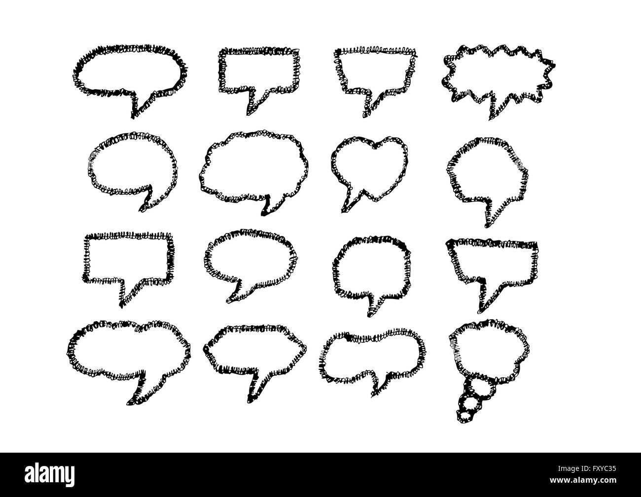 Speech Bubble Sketch hand drawn bubble speech Stock Vector Image & Art ...