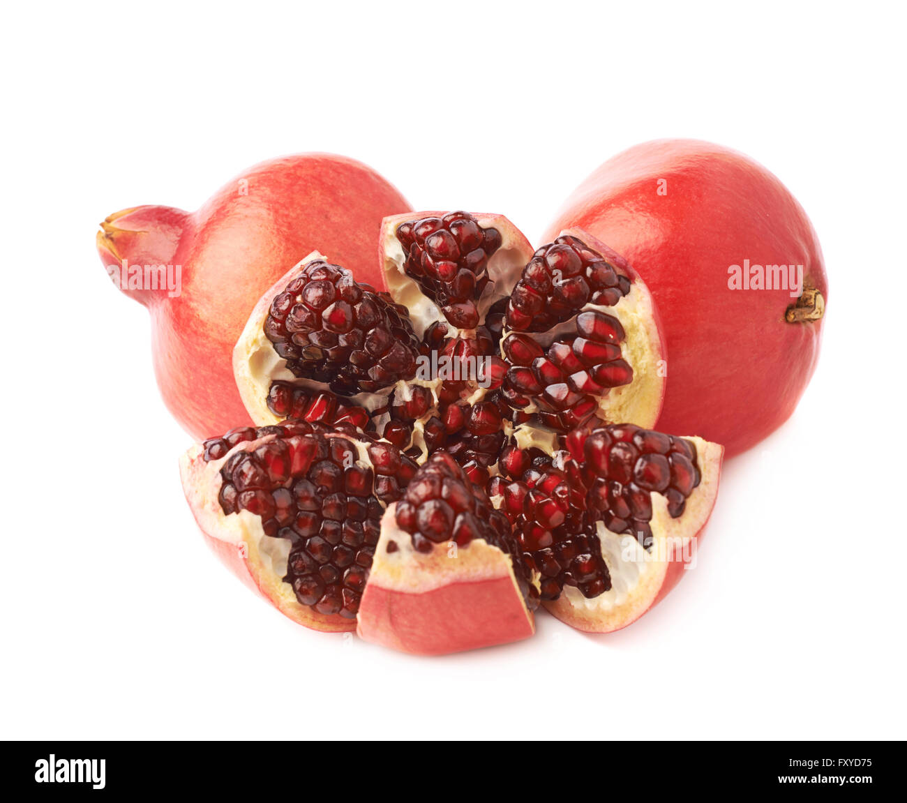 Split open pomegranate fruit Stock Photo - Alamy
