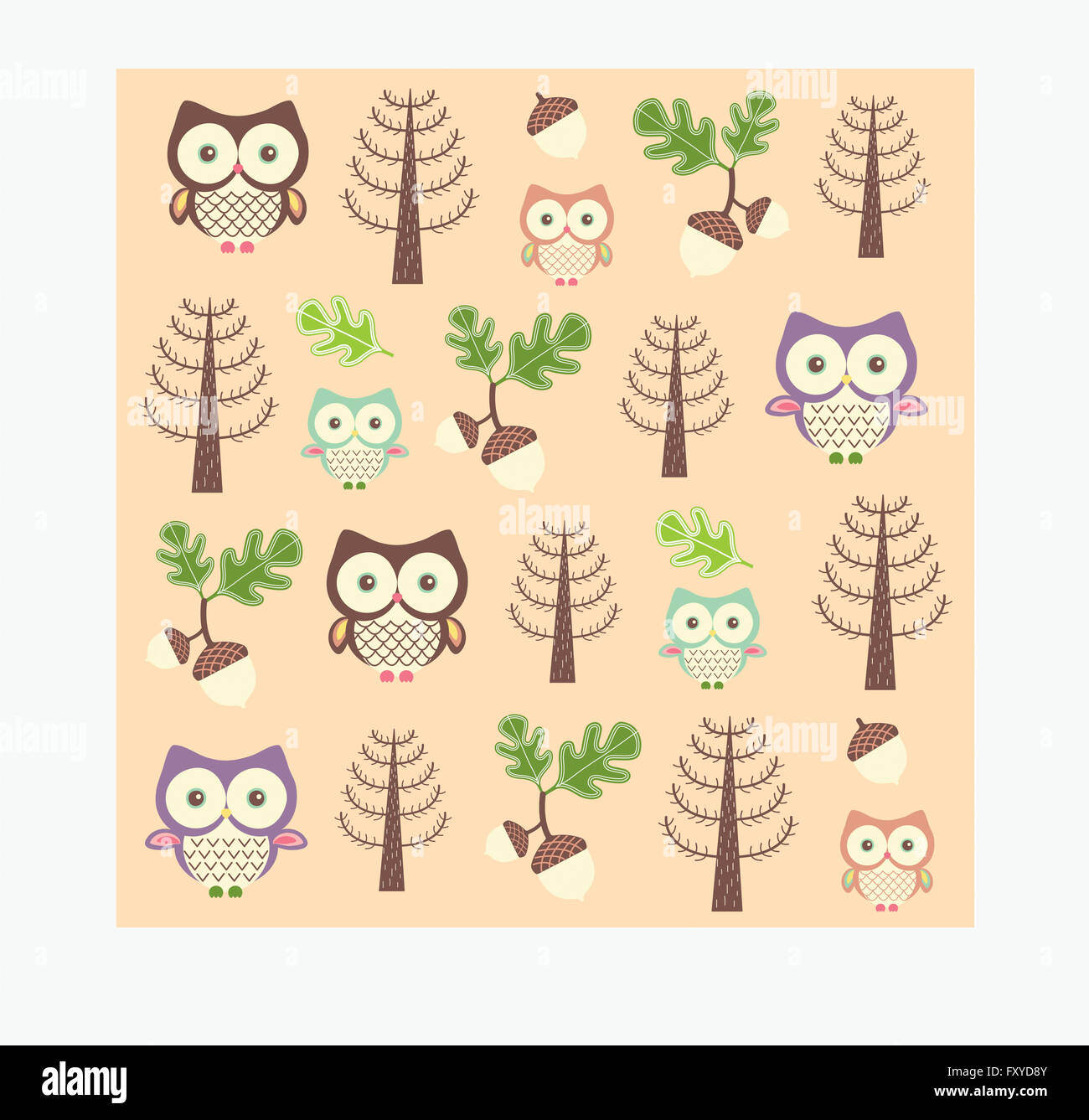 Owl patterns Cut Out Stock Images & Pictures - Alamy