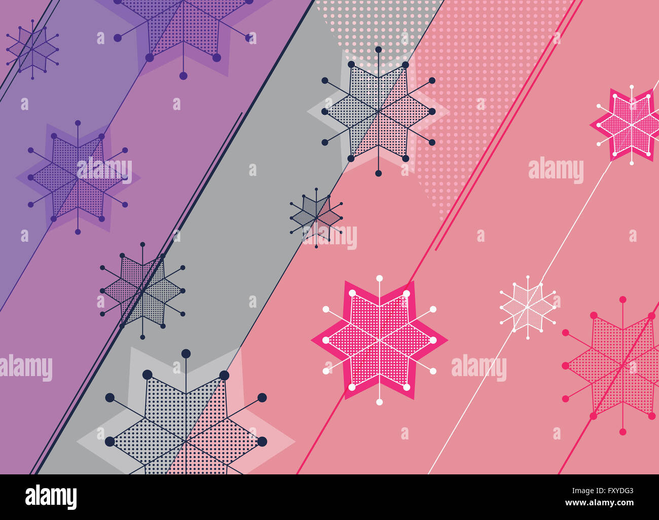 Abstract snow crystals and diagonal lines Stock Photo - Alamy