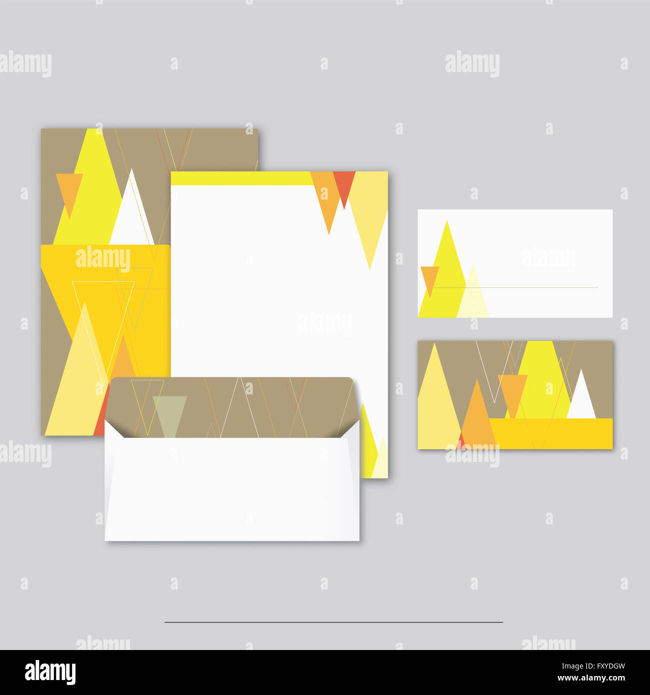 Patterns of triangles for paper, letter paper, envelope and business ...