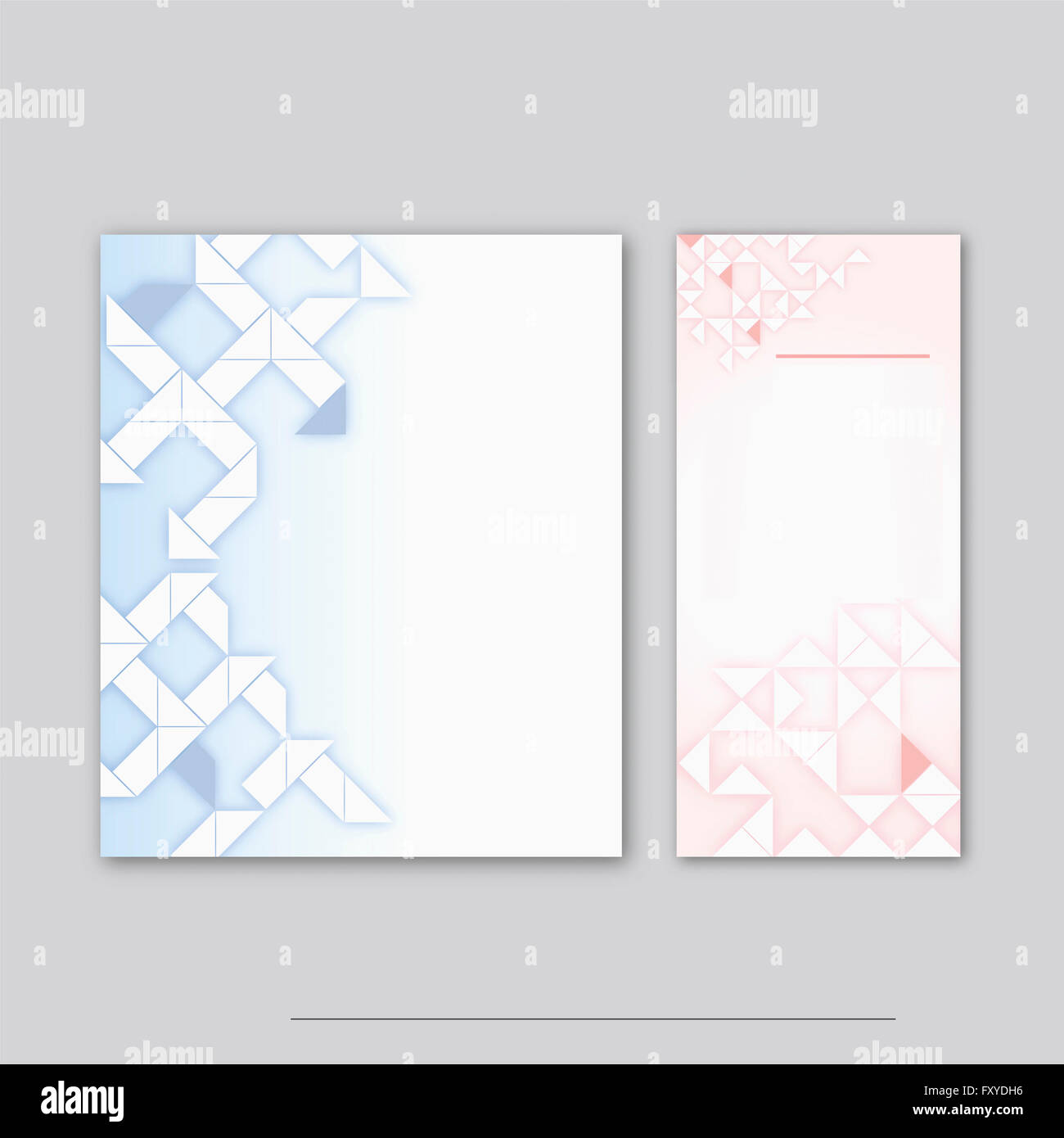 Brochure and banner with triangle patterns Stock Photo - Alamy