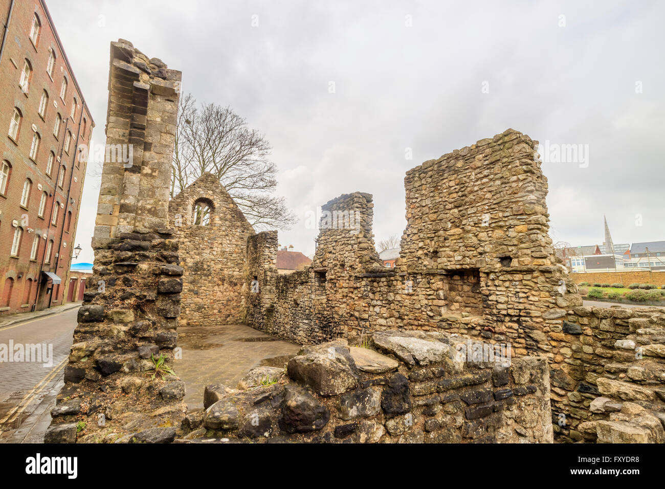 The old castle wall at Southampton, United Kingdom Stock Photo - Alamy