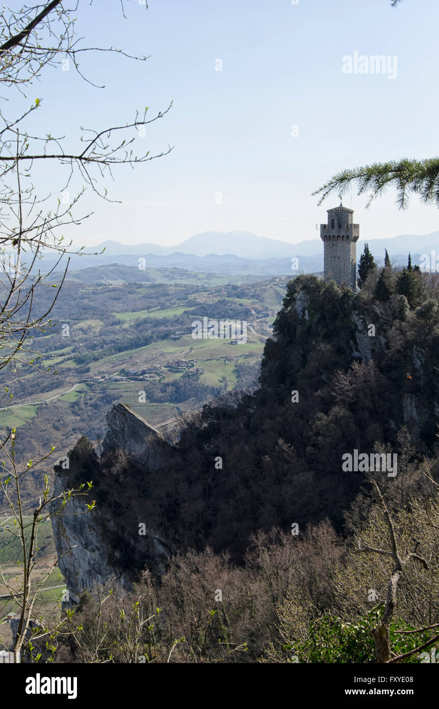 Landscape and San Marino castle from the Monte Titano Stock Photo - Alamy