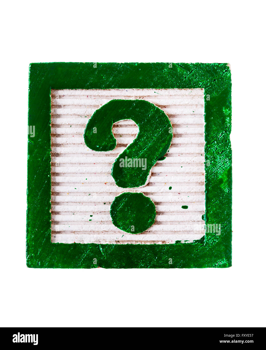 Wooden alphabet block question mark Cut Out Stock Images & Pictures - Alamy