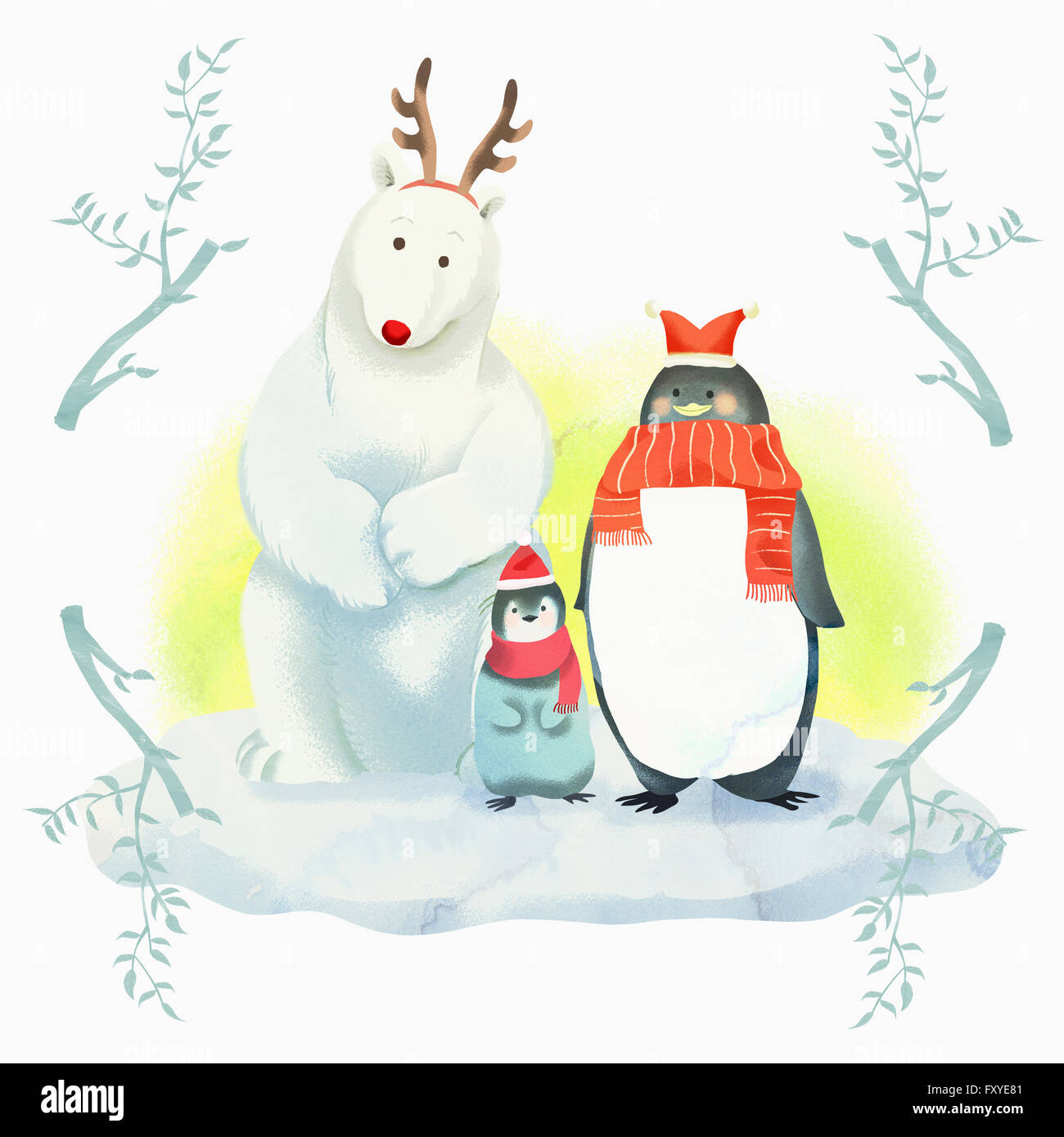 Penguins and bear Cut Out Stock Images & Pictures - Alamy