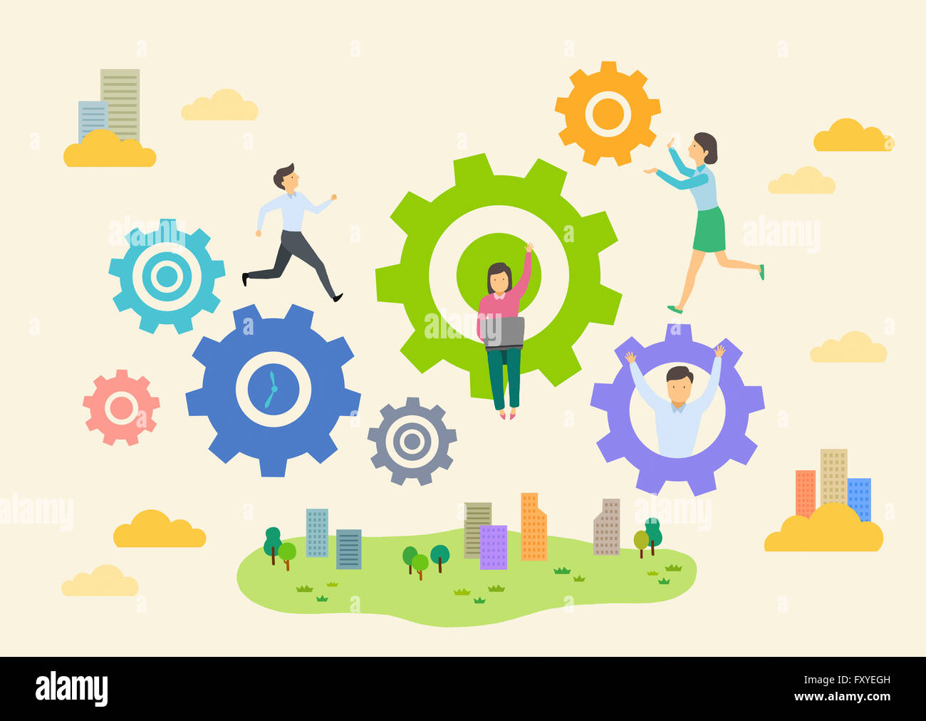 Teamwork of business people Stock Photo - Alamy