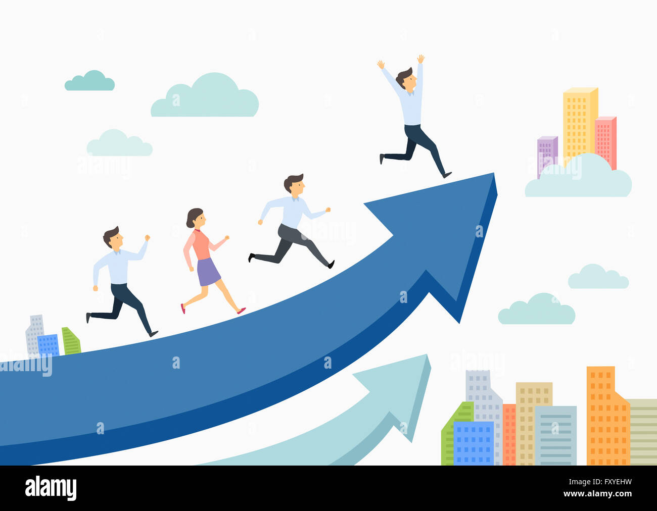 Teamwork and success of business people Stock Photo - Alamy