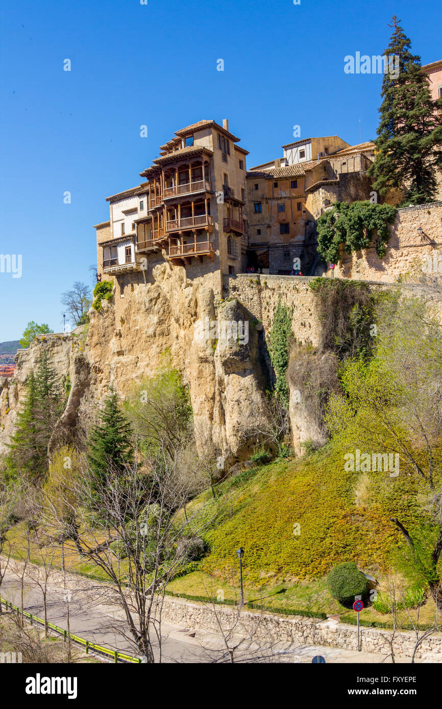 Famous hanging houses of Cuenca in Spain Stock Photo - Alamy