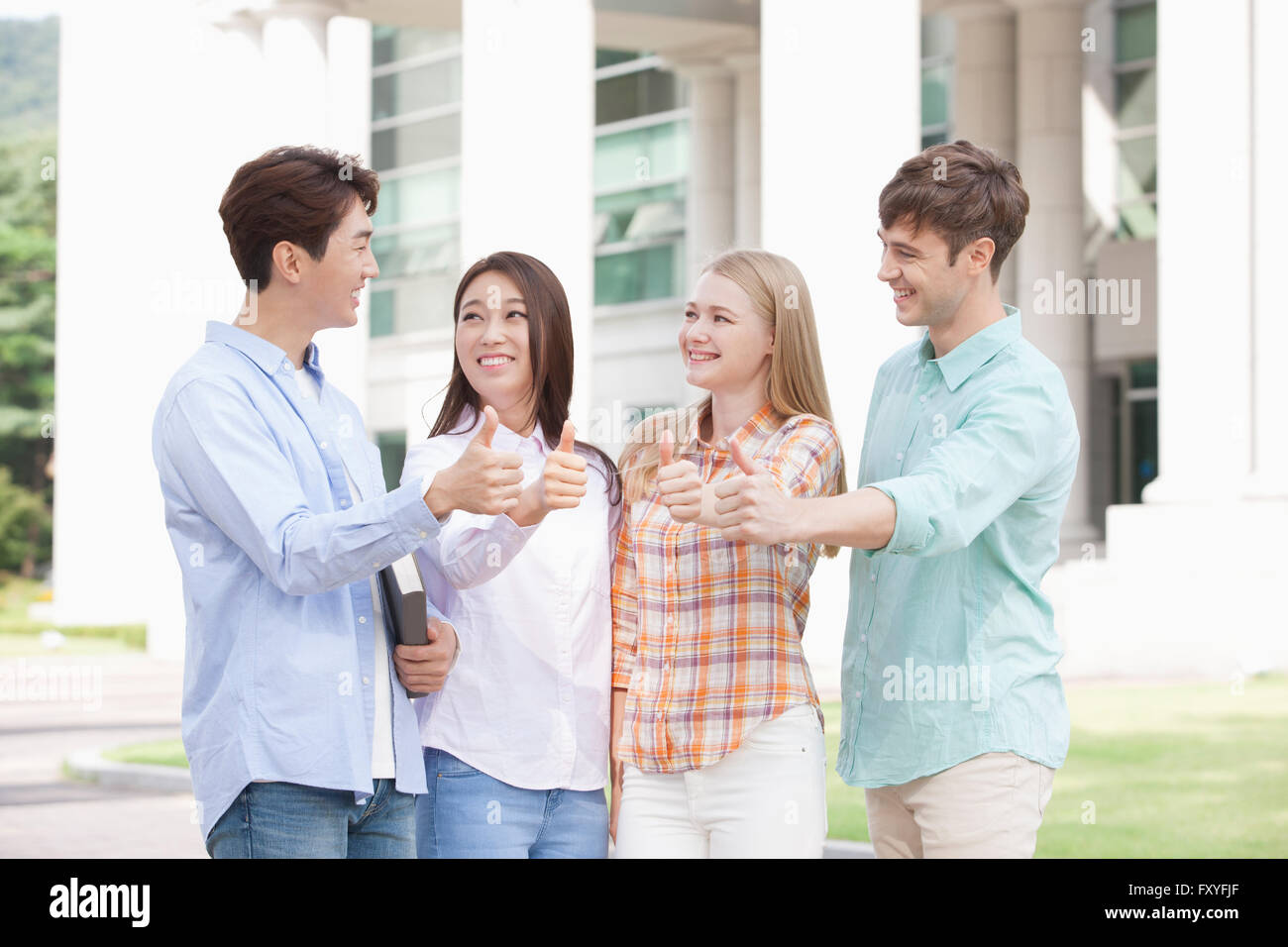 College students one female hi-res stock photography and images - Alamy