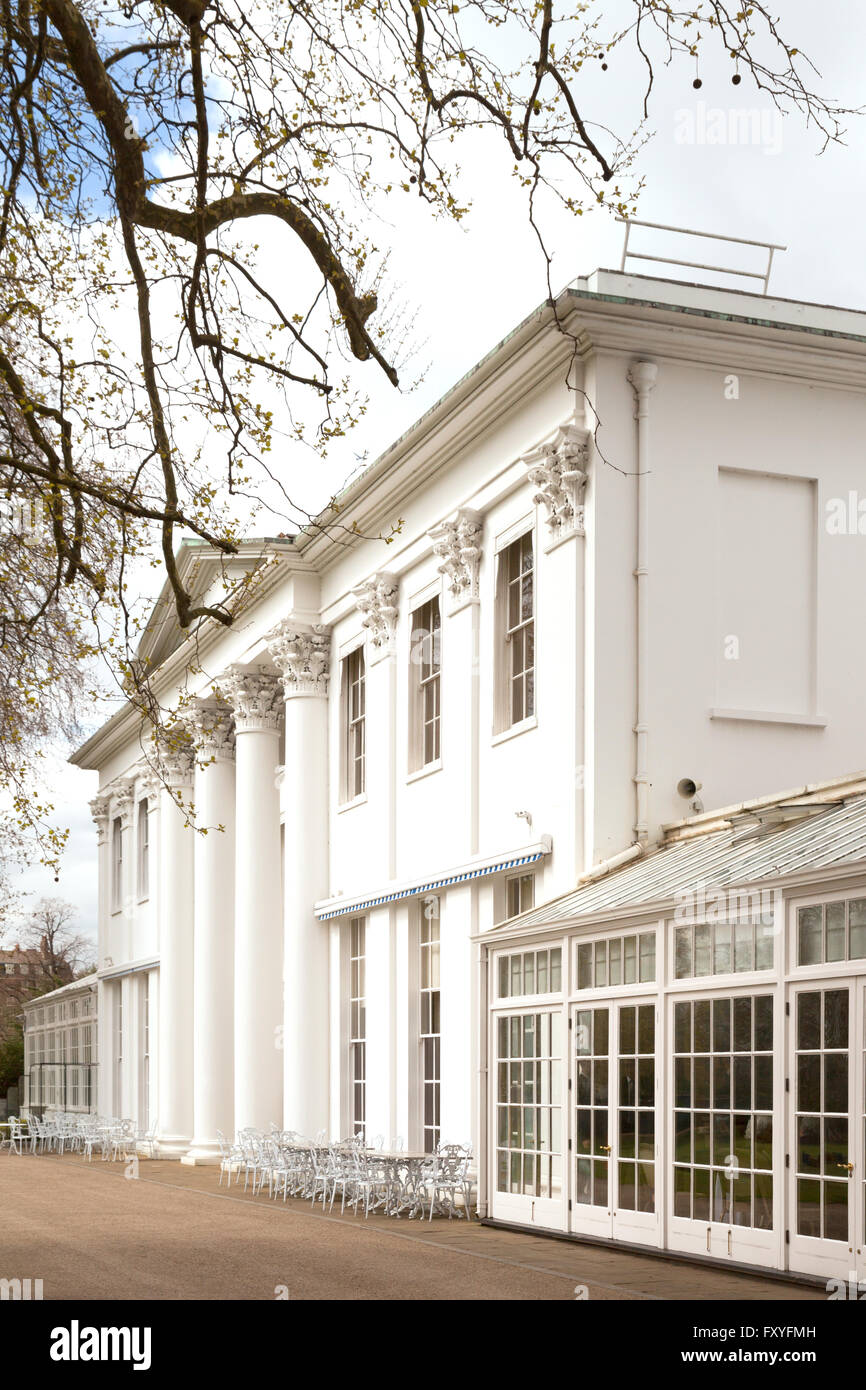 The georgian buildings of the Hurlingham Club, an exclusive club in ...