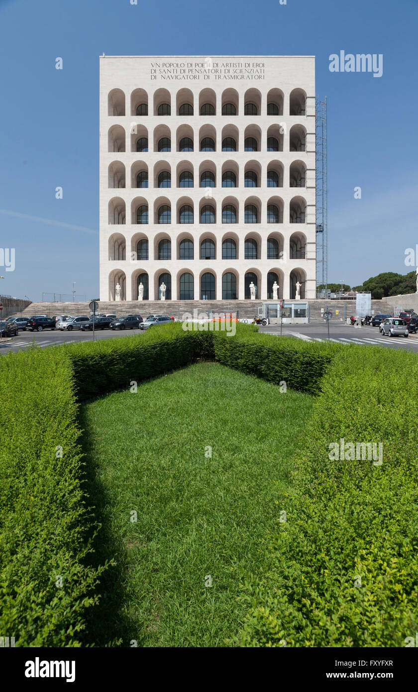 The Palazzo della Civiltà Italiana in Rome, built by Mussolini during ...