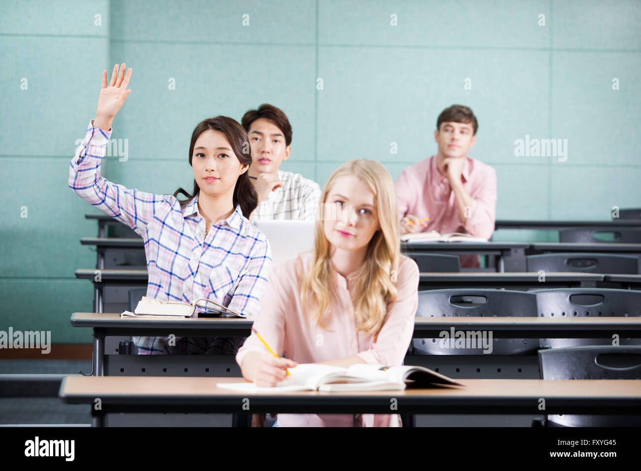 Studying abroad and global class in college Stock Photo - Alamy