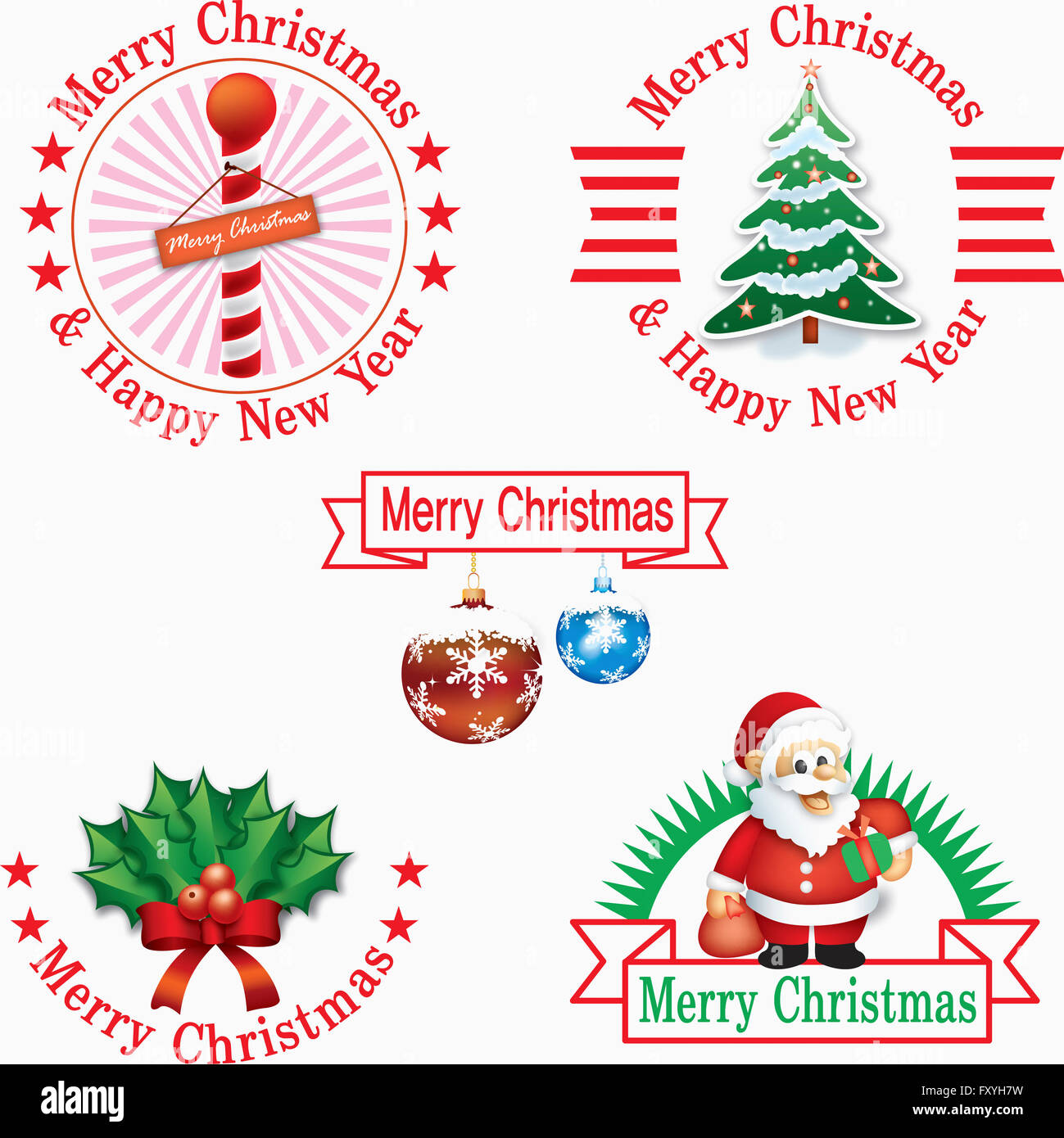 Various Christmas emblems Stock Photo - Alamy