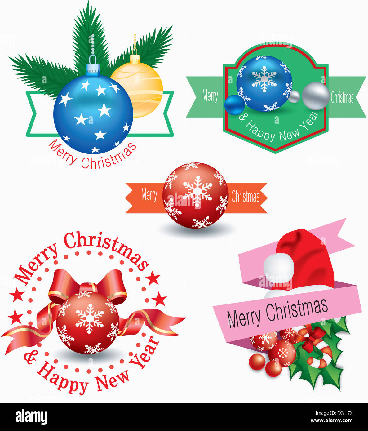 Various Christmas emblems Stock Photo - Alamy
