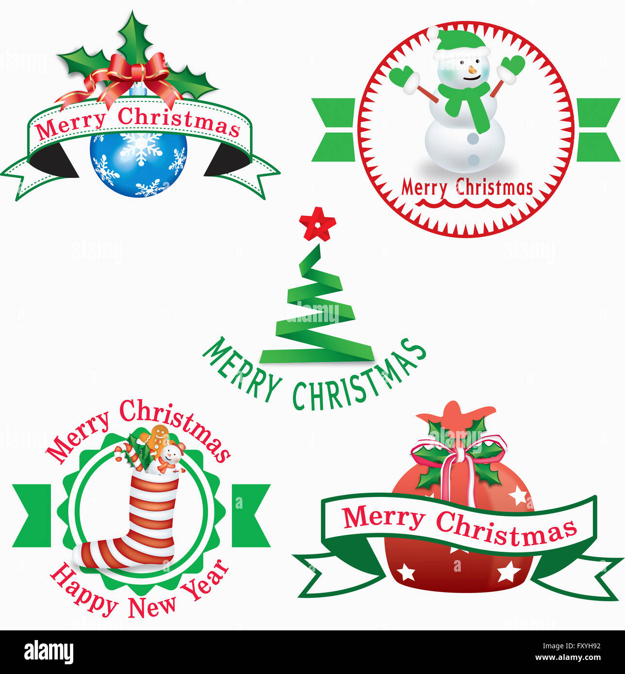 Various Christmas emblems Stock Photo - Alamy
