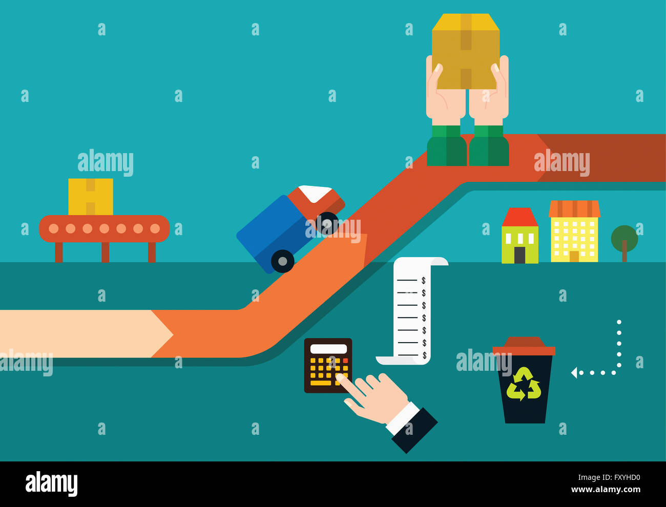 Process related to manufacturing business in info graphic illustration ...