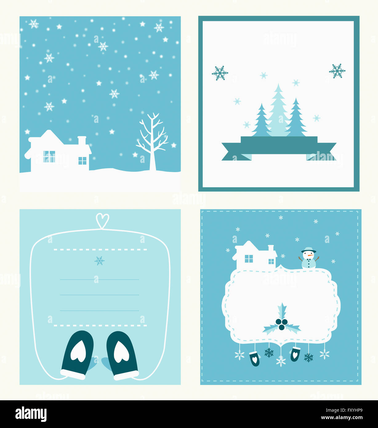 Various card design representing winter Stock Photo - Alamy