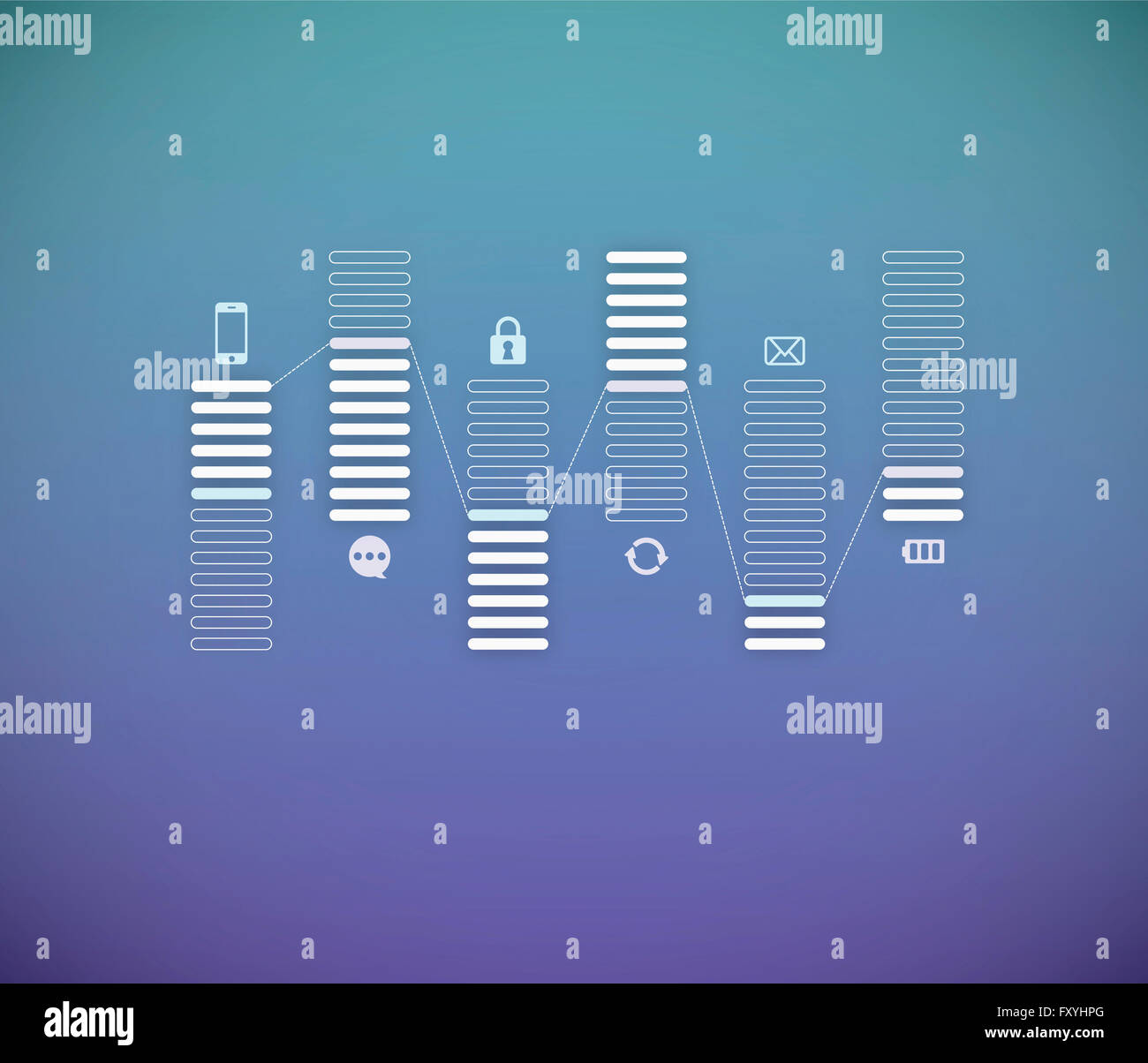 Simple diagrams on blue gradation background Stock Photo - Alamy