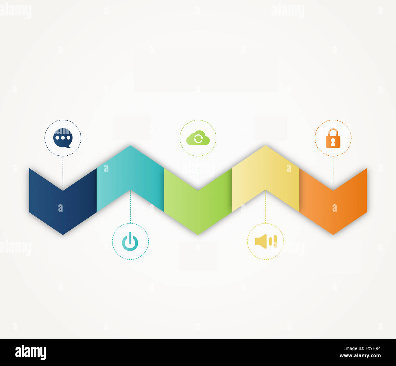 Colorful diagrams with various icons Stock Photo - Alamy