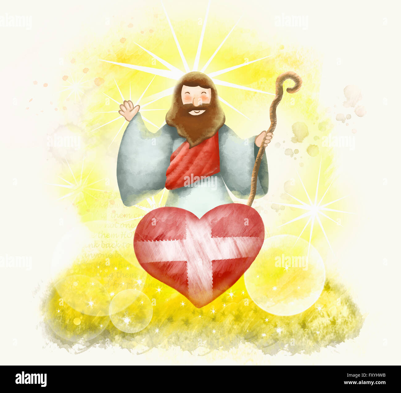 Christianity with Jesus and heart Stock Photo - Alamy