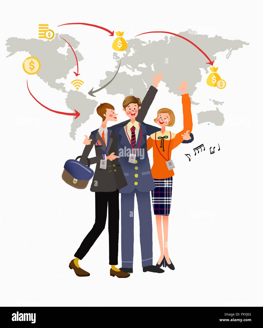 Teamwork of global business people Stock Photo - Alamy