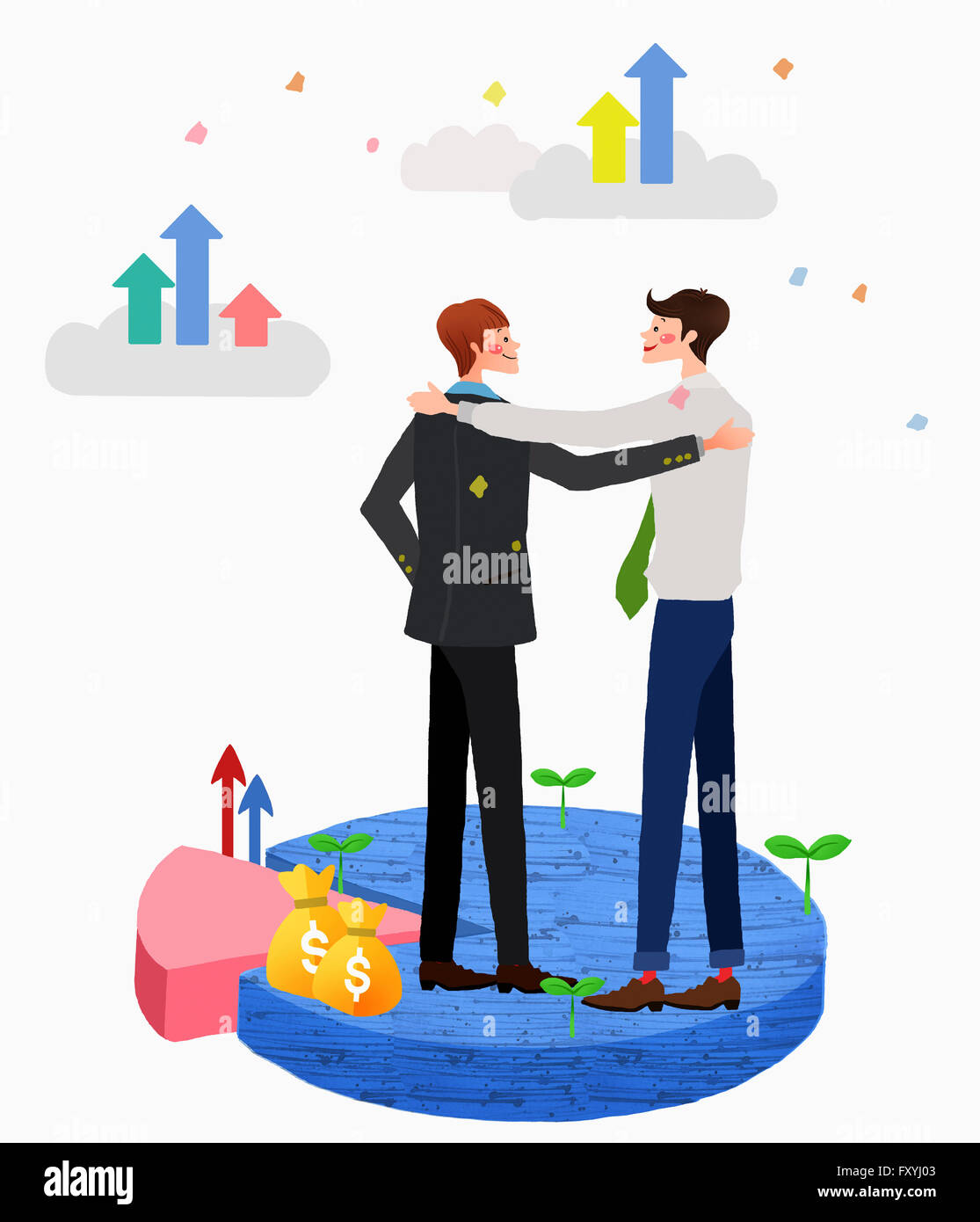 Teamwork of business men Stock Photo - Alamy