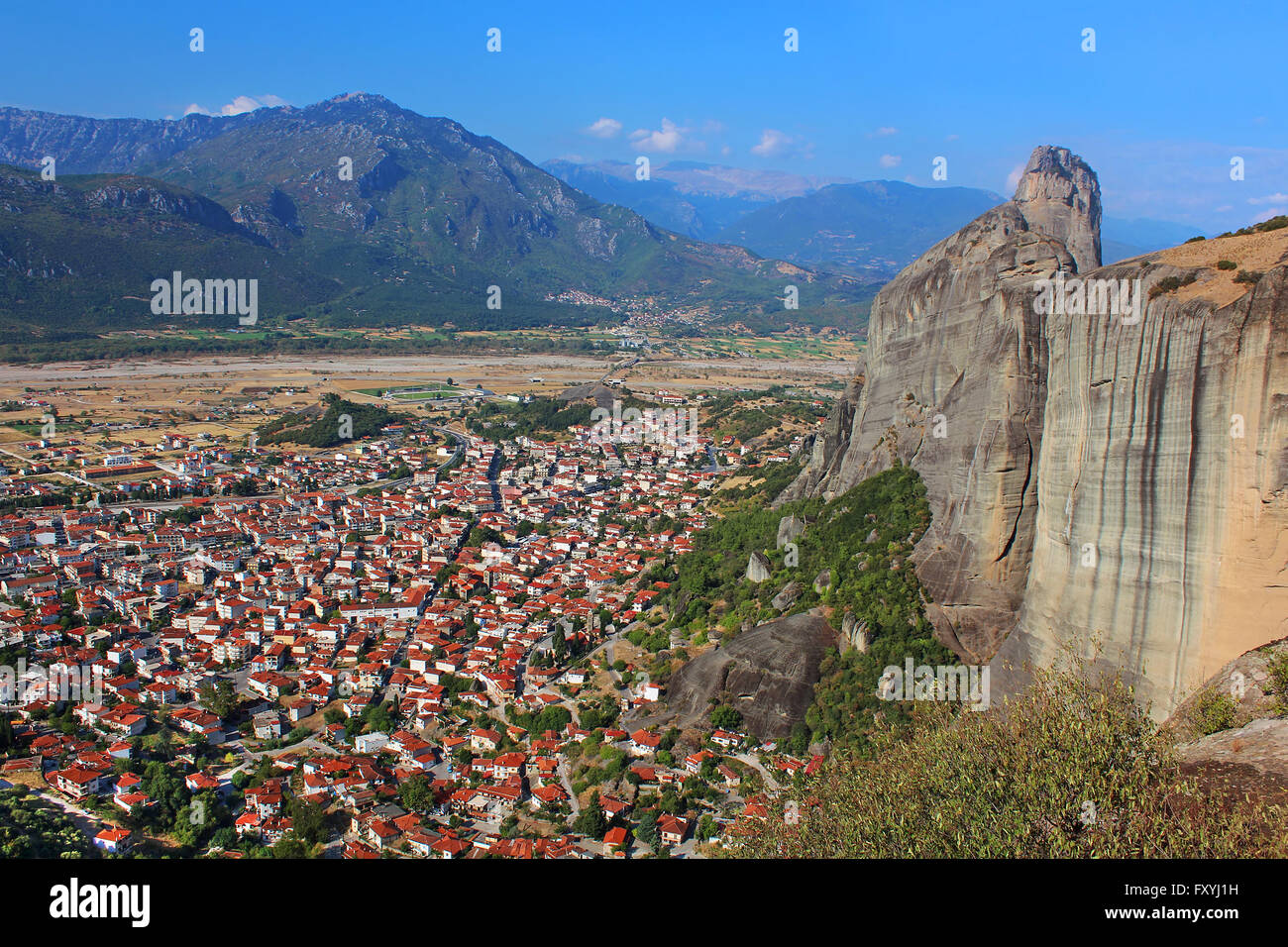 Kalampaka Town and the rock, Meteora, Greece Stock Photo - Alamy