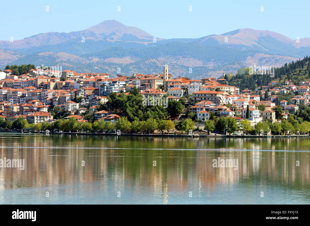City Kastoria and Lake Orestiada, Greece Stock Photo - Alamy