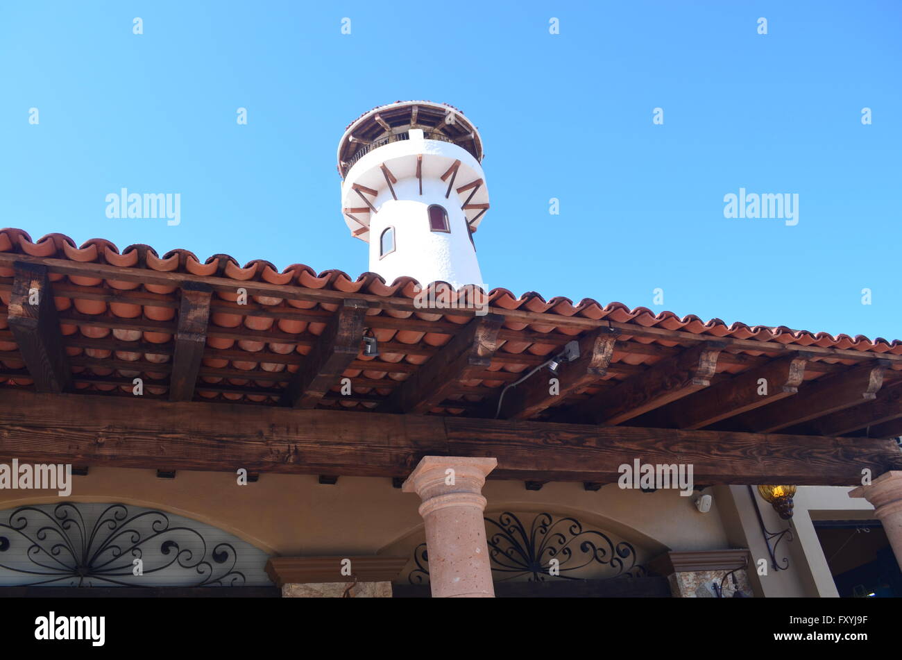Lighthouse Structure Above Shops at Marina Cabo San Lucas Mexico Stock ...