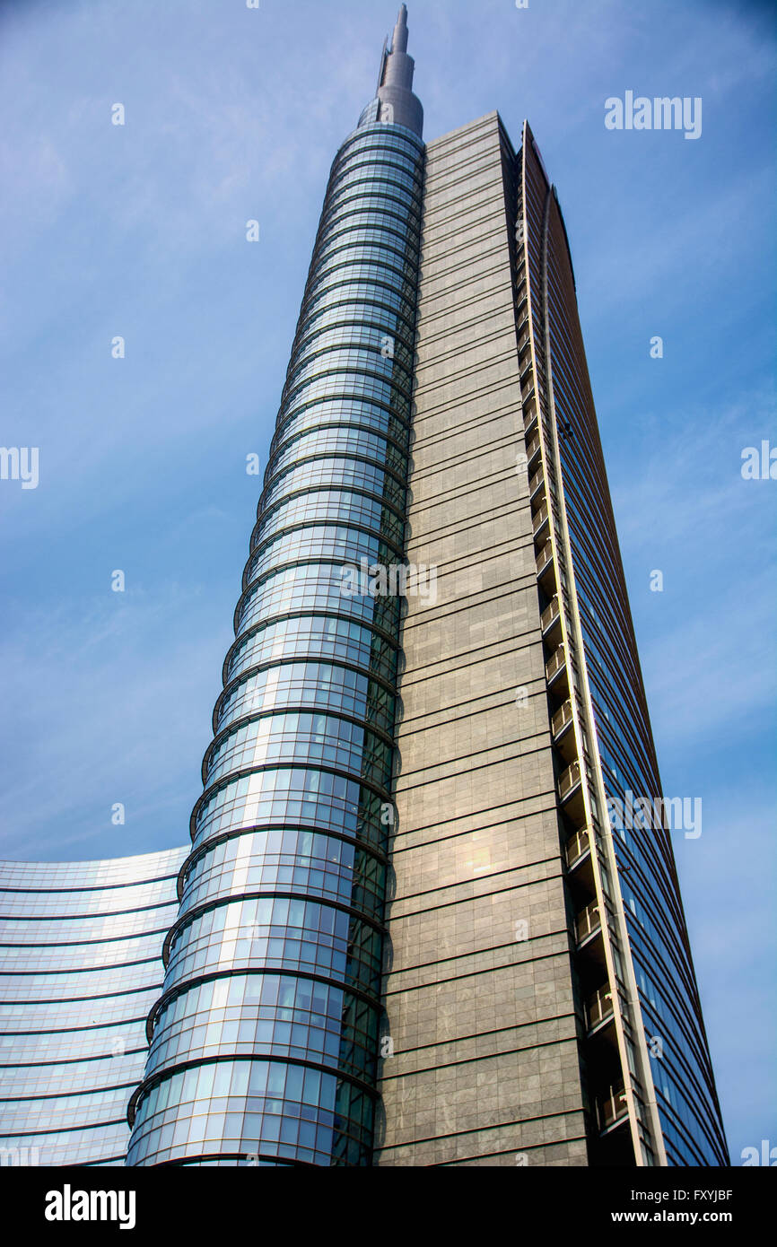 Modern building from below against of blue sky Stock Photo - Alamy