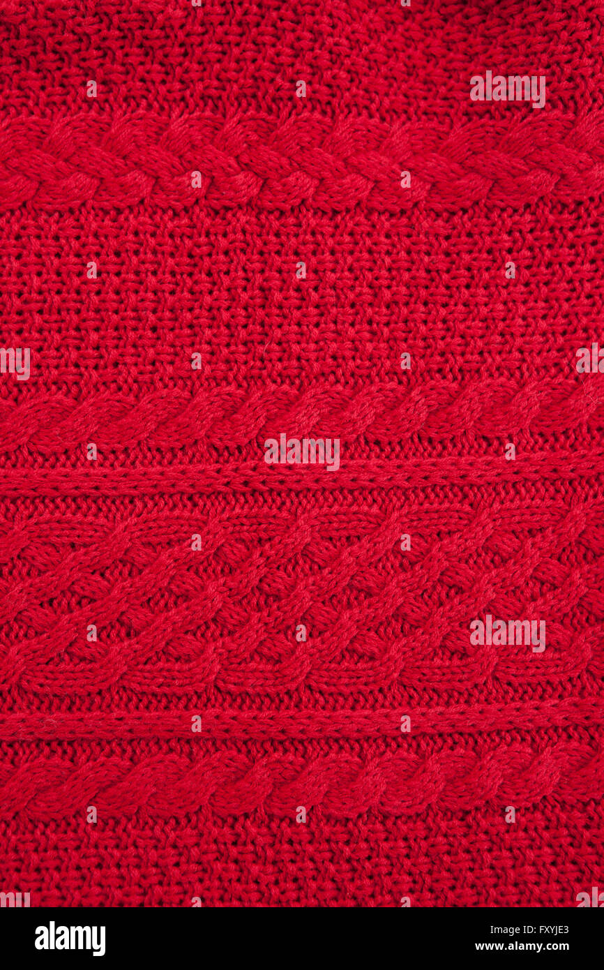 Red sweater cloth with patterns Stock Photo - Alamy