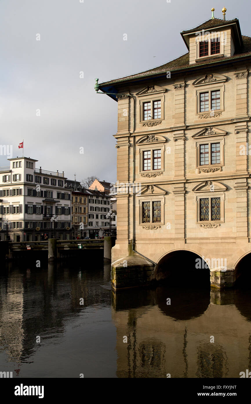 View of the town hall - rathaus of Zurich in Switzerland Stock Photo ...