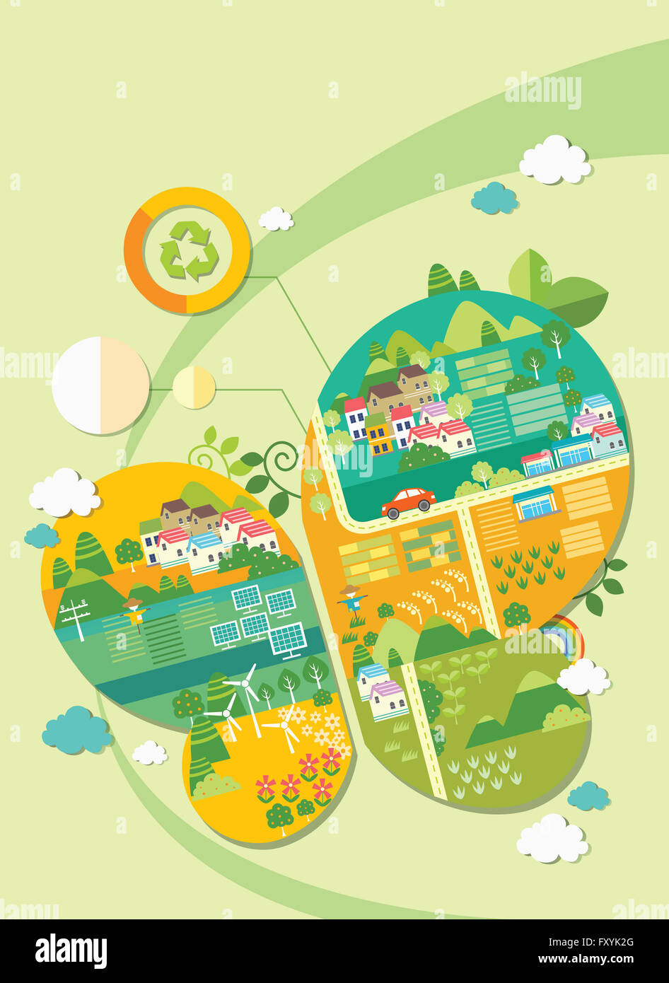 Imaginary illustration in butterfly shape representing alternative ...