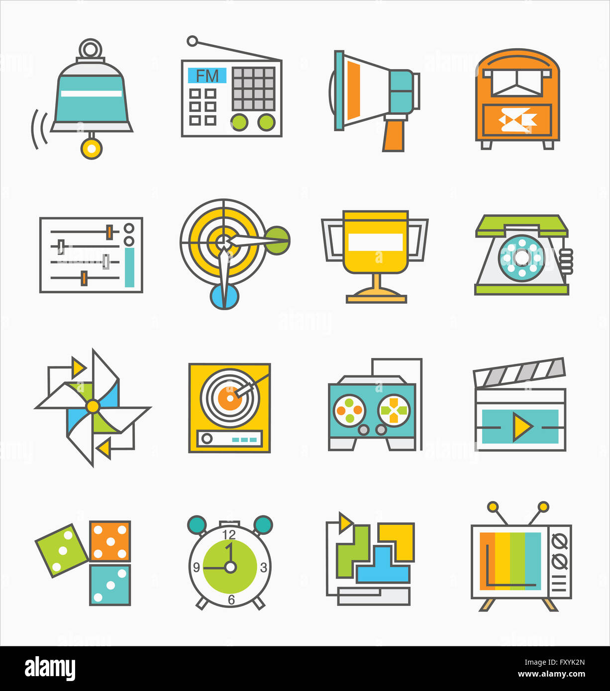 Various icons related to multimedia Stock Photo - Alamy