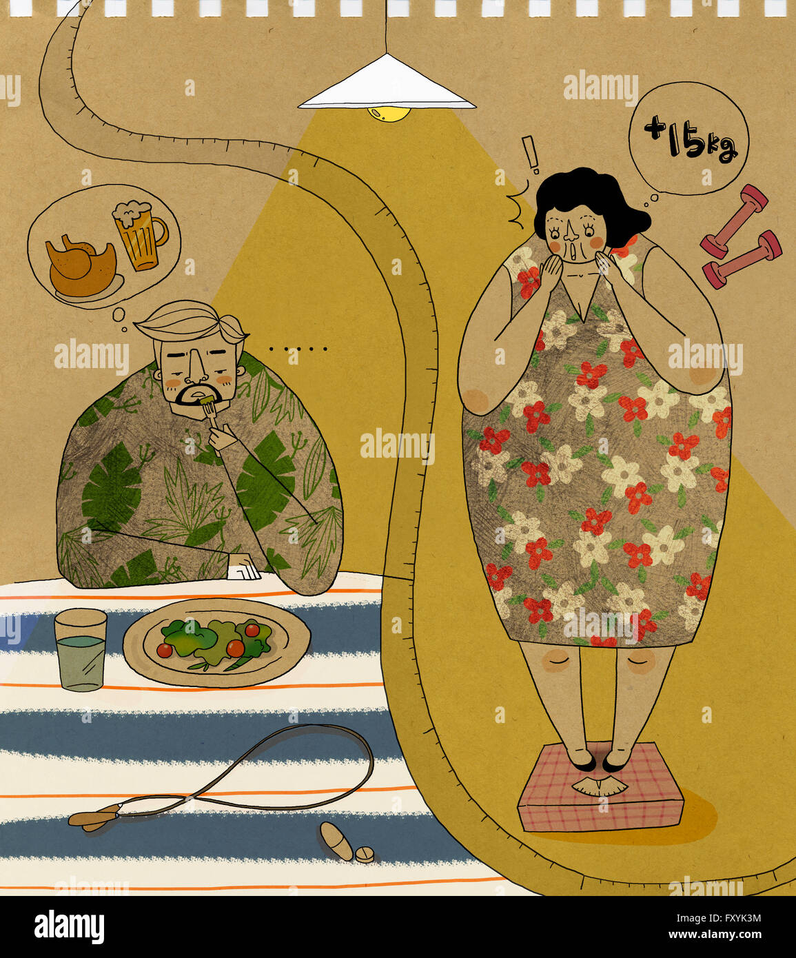 Painting illustration representing diet Stock Photo - Alamy