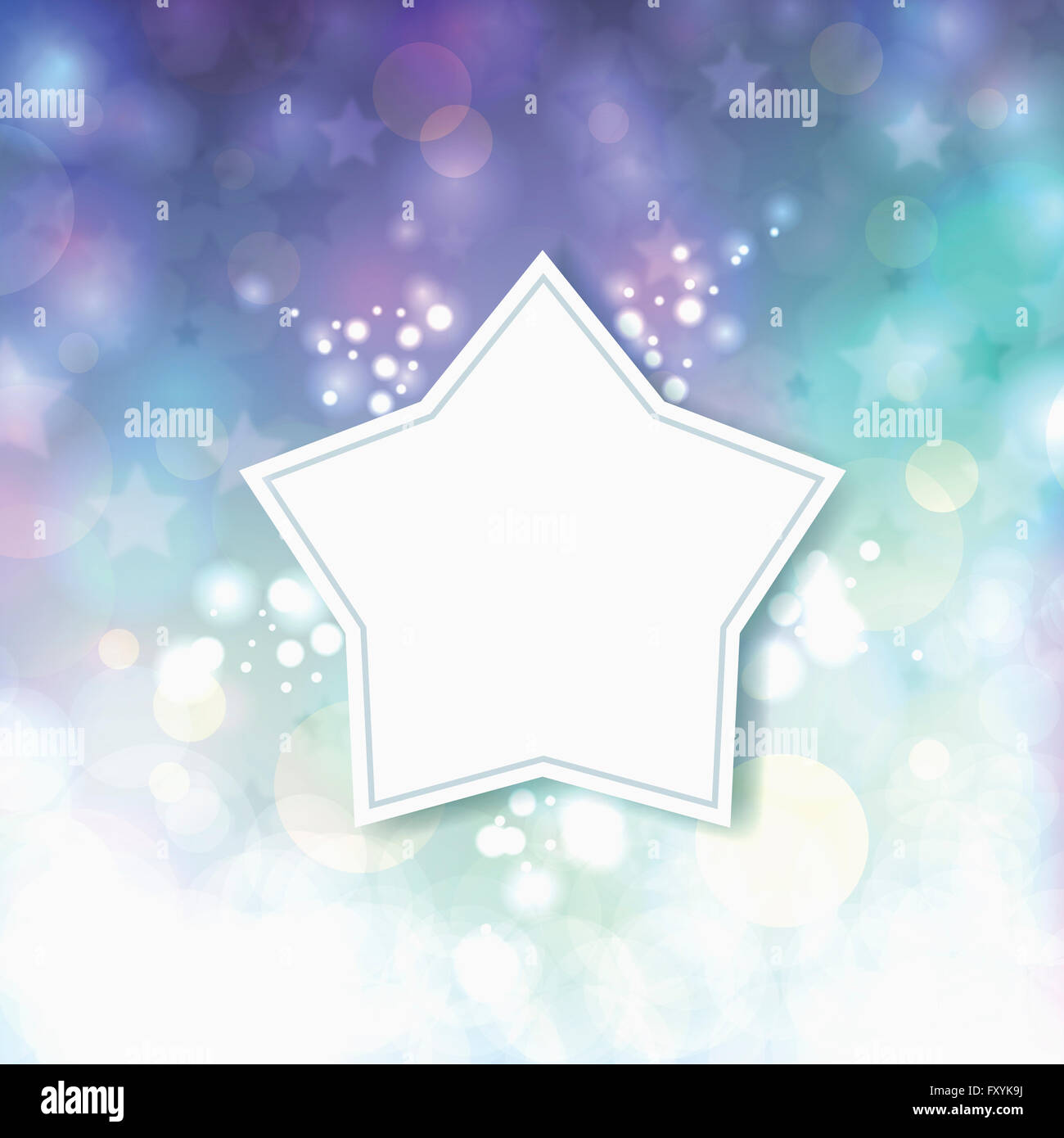 Copy space in star shape with light effect representing winter Stock ...