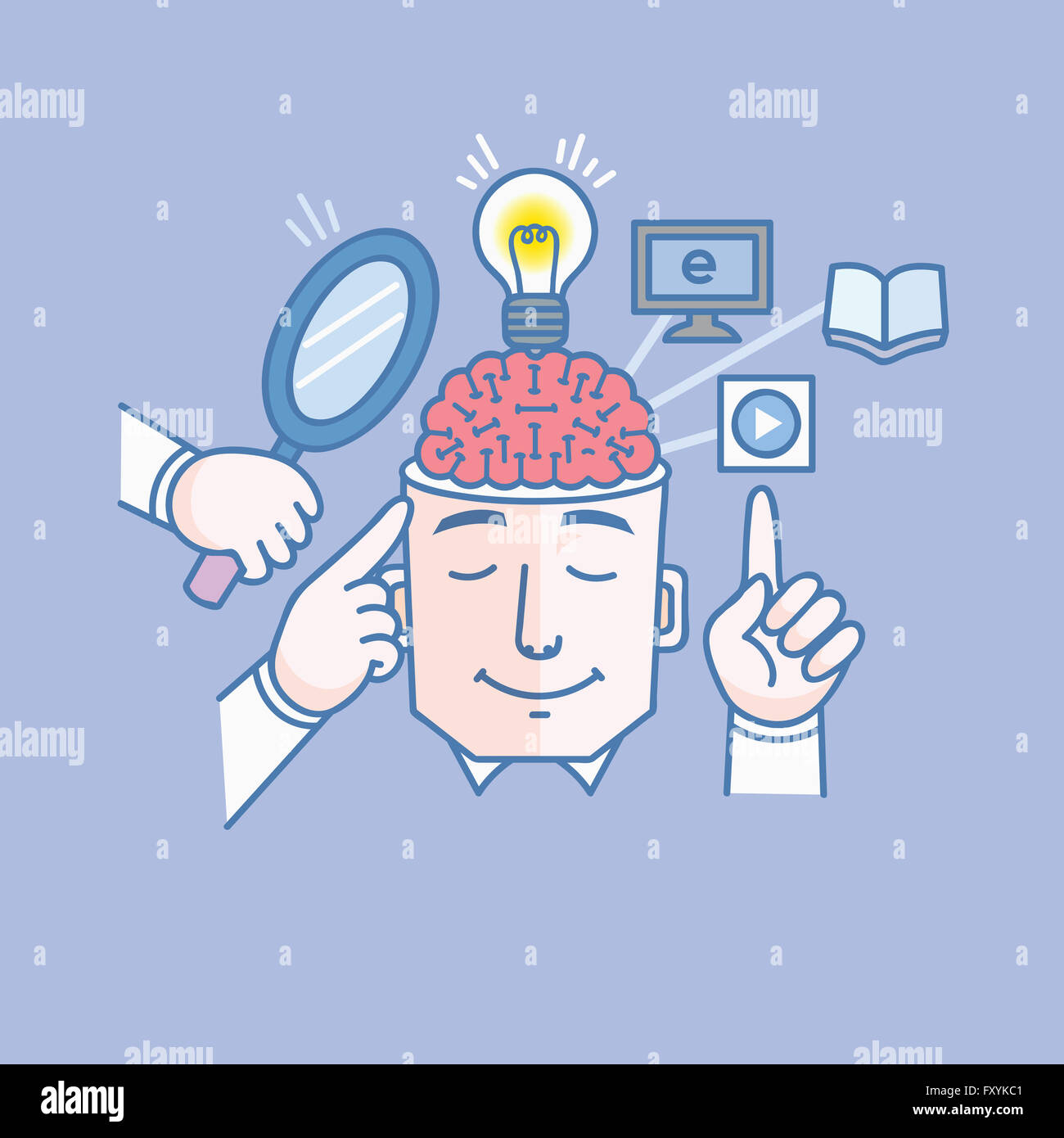 Illustration representing thinking and idea Stock Photo - Alamy