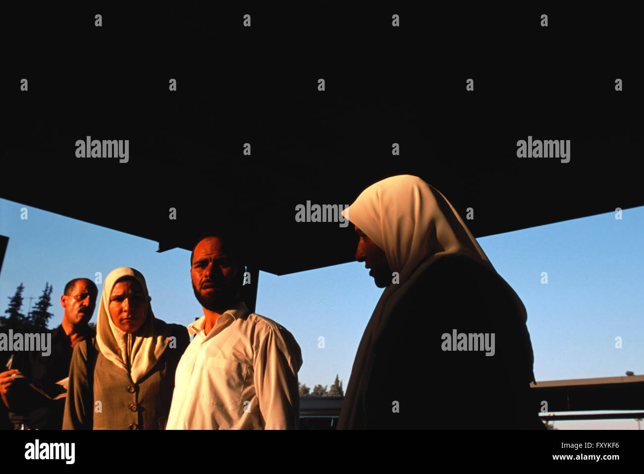 People waiting in the Raghadan bus station, Amman, Jordan Stock Photo ...