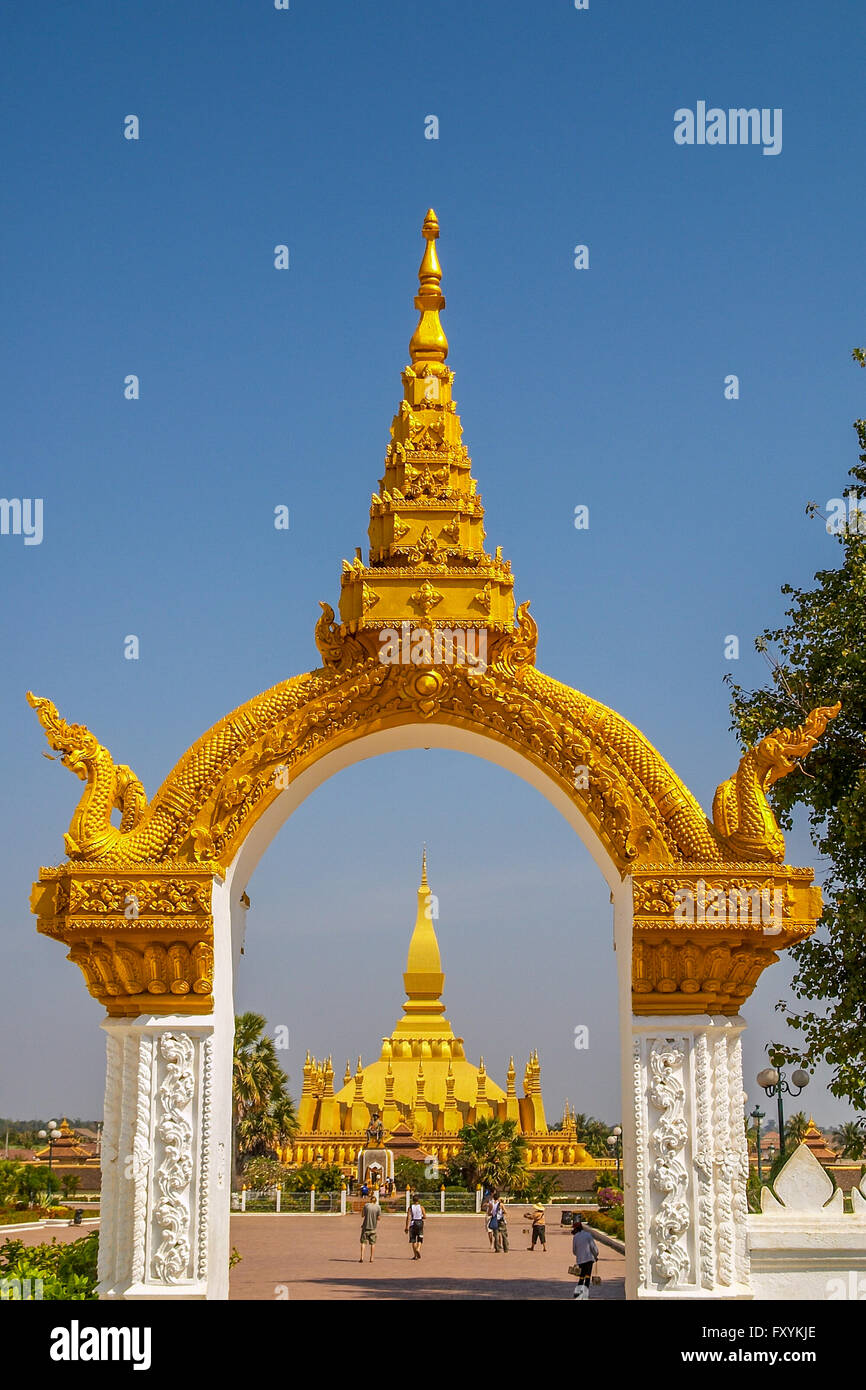 Laos Vientiane Wat That Luang Stock Photo - Alamy