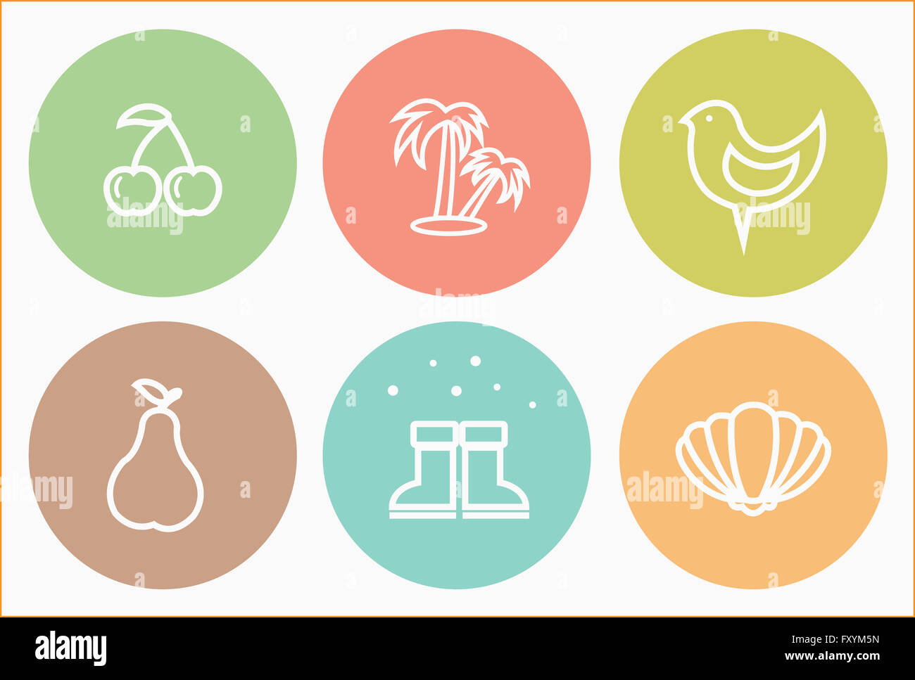 Various icons representing different seasons Stock Photo - Alamy