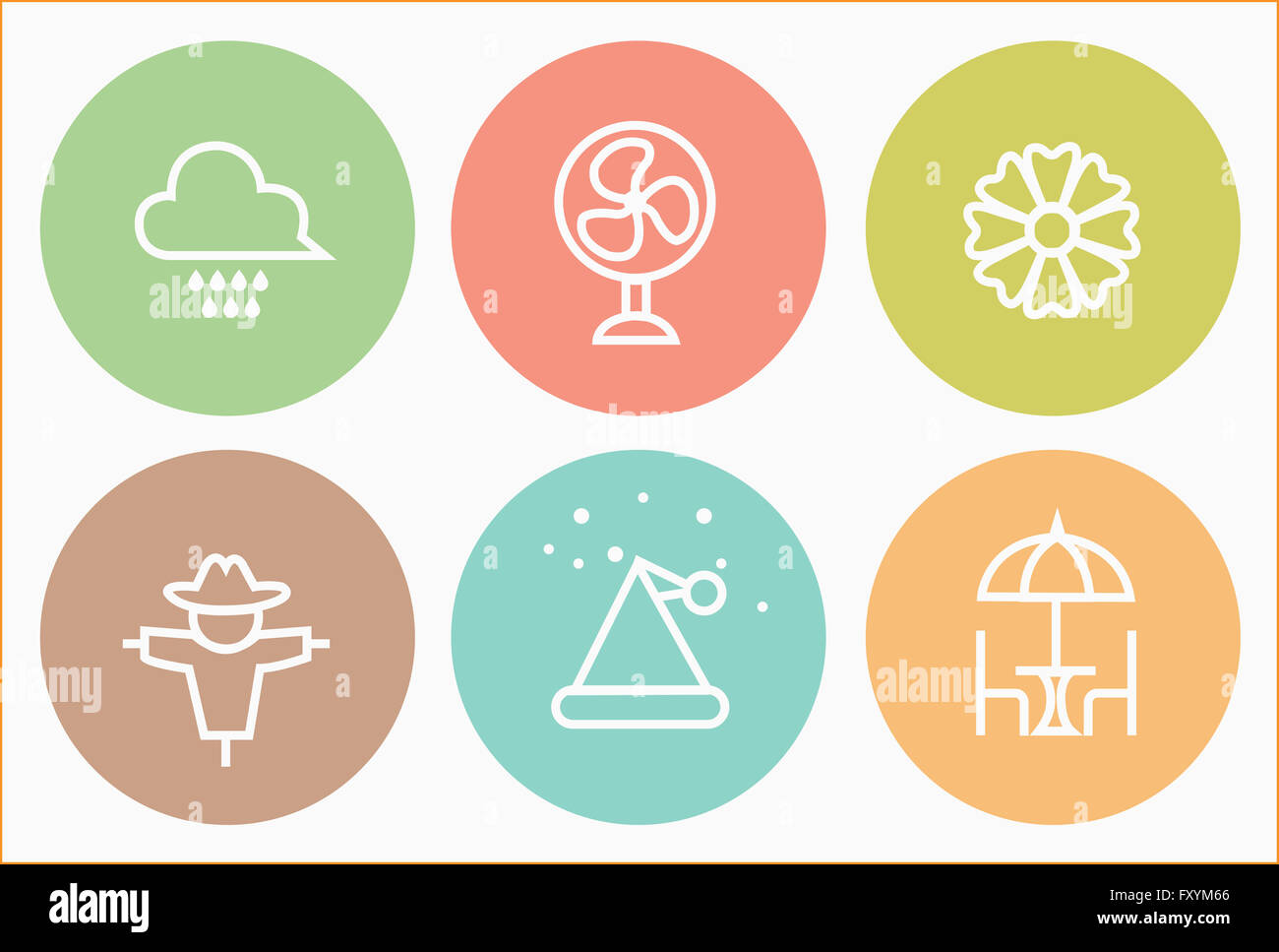 Various icons representing different seasons Stock Photo - Alamy