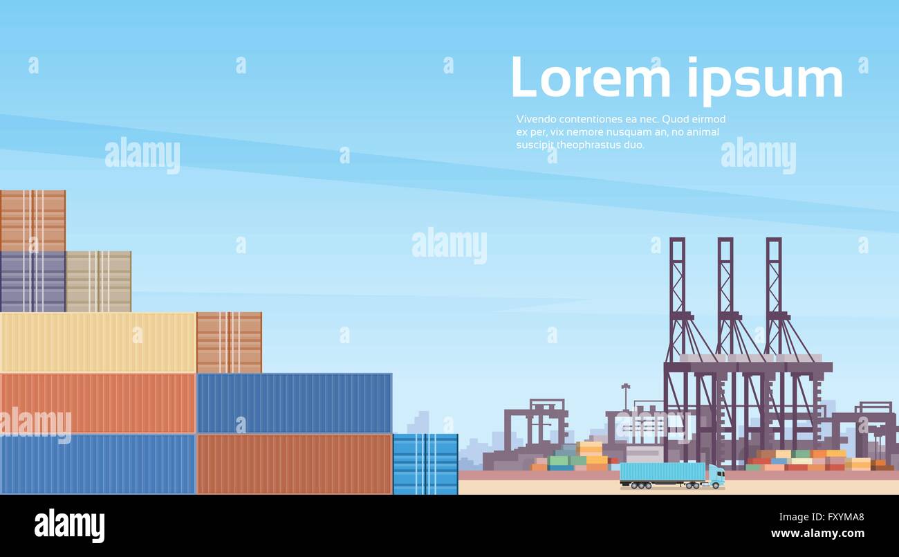 Logistics Cargo Container Industrial Sea Port Freight Warehouse ...