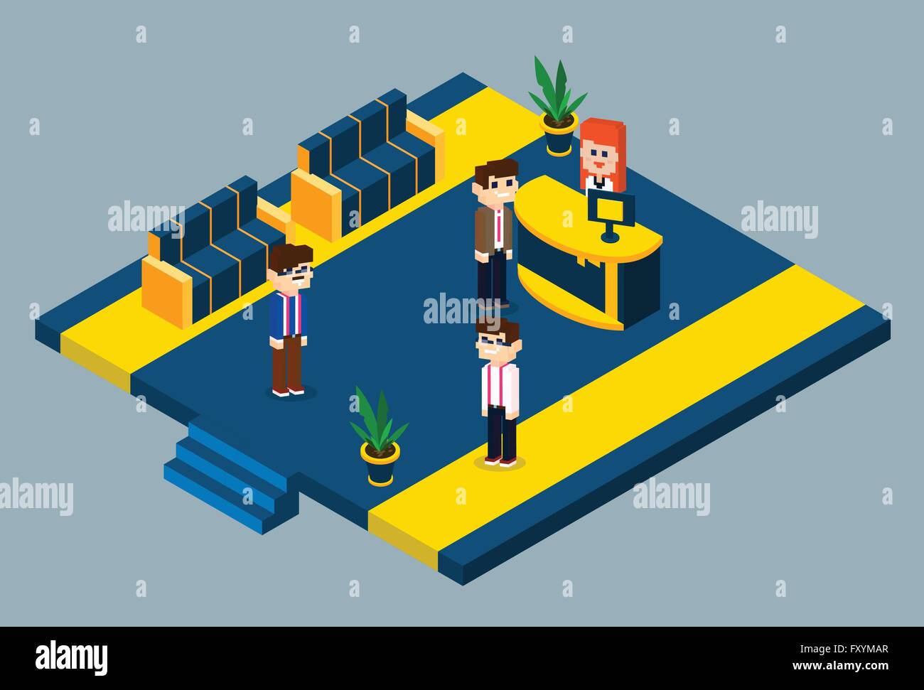 Business hall top view Stock Vector Images - Alamy