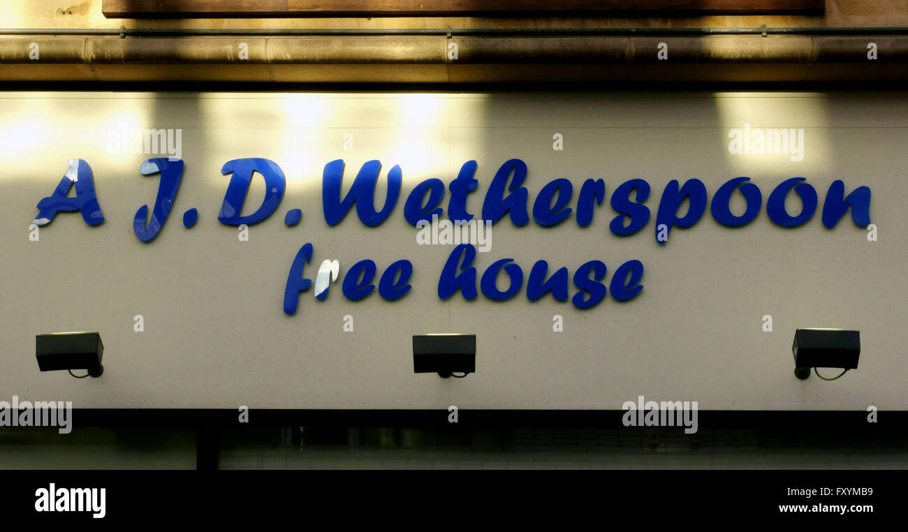 Wetherspoon signature pub sign Stock Photo - Alamy