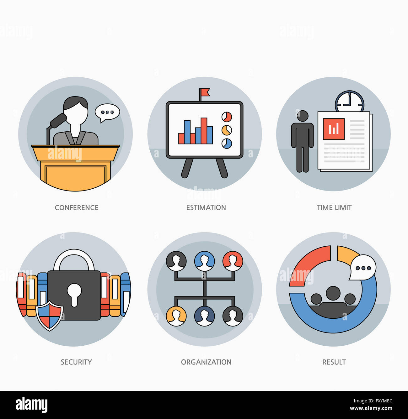 Organization line icons collection Cut Out Stock Images & Pictures - Alamy